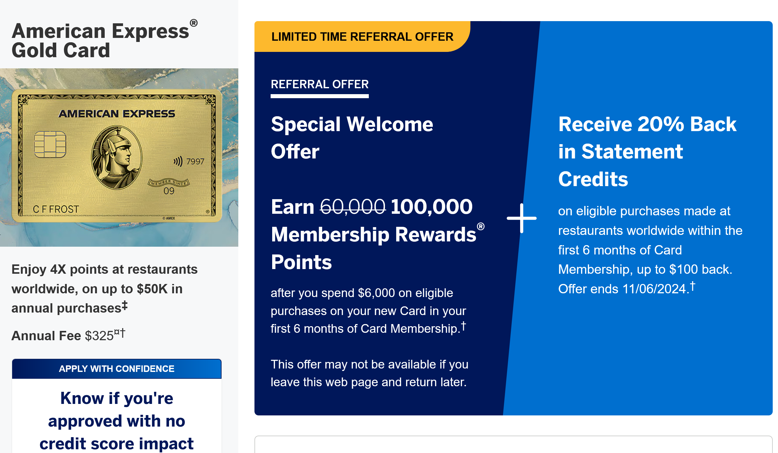 Getting your annual fee’s worth from the Amex Personal Gold - Award Cracker